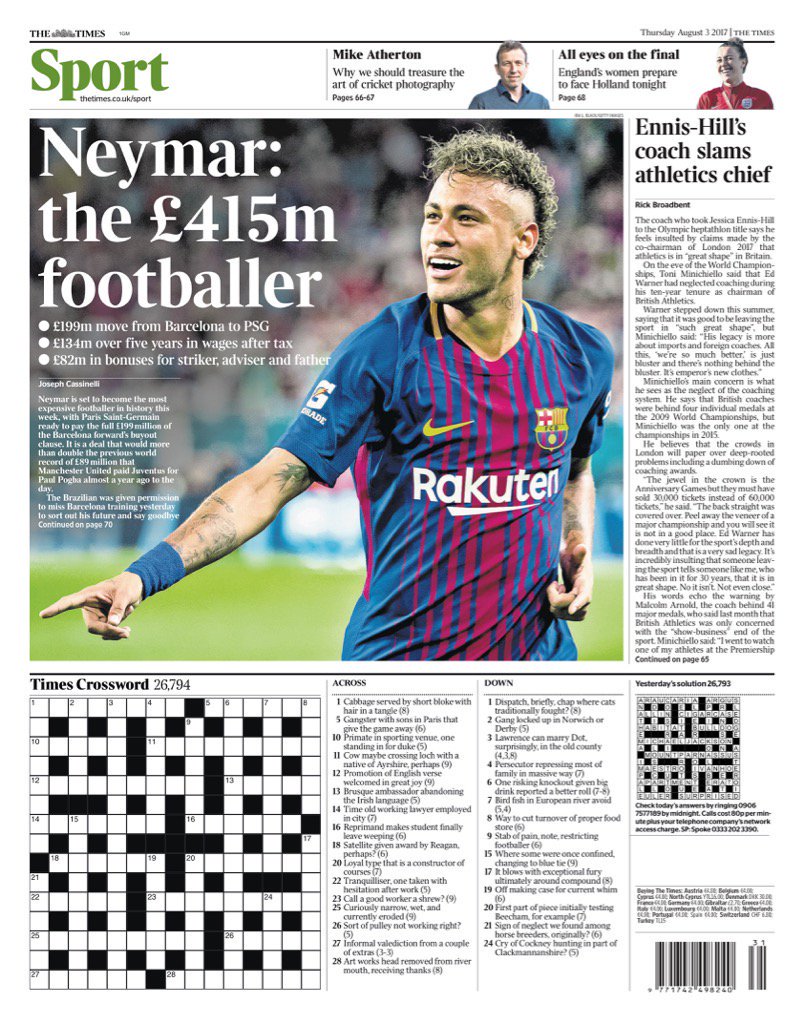 Le transfert de Neymar à travers une revue de presse européenne | Goal.com