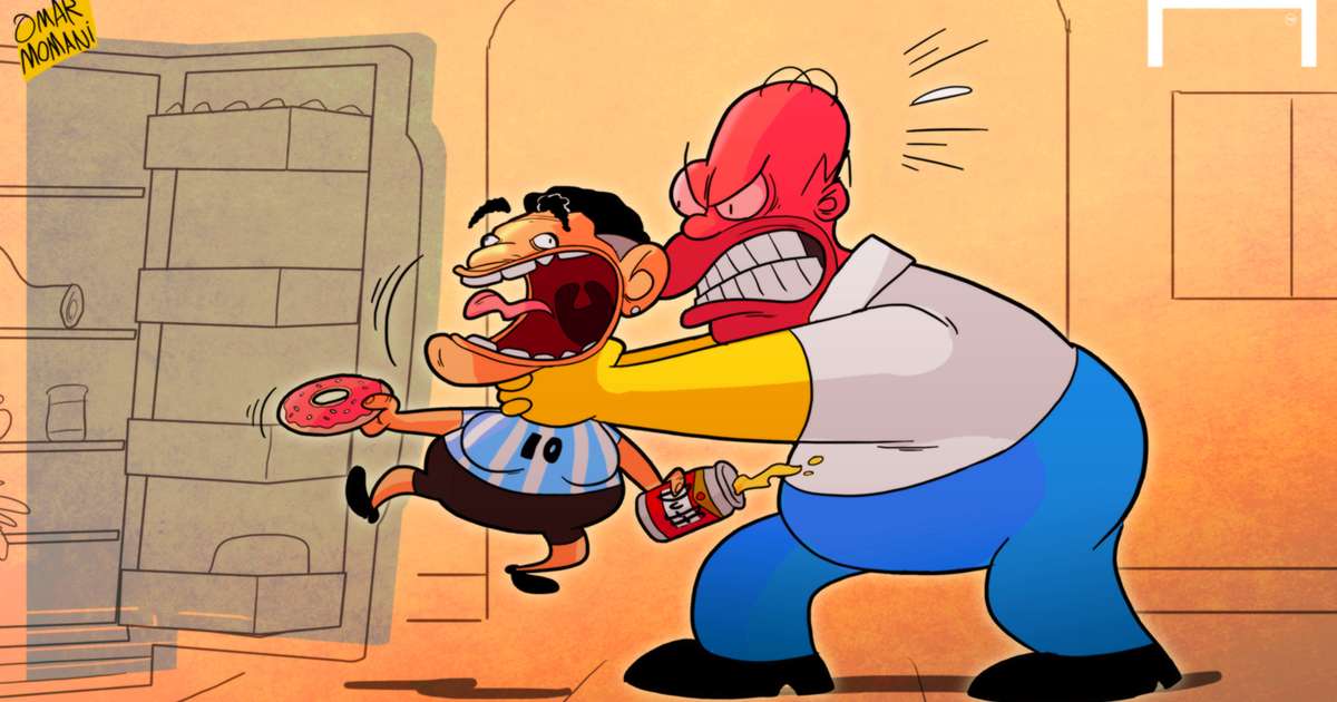 Homer Simpson estrangula a Maradona
