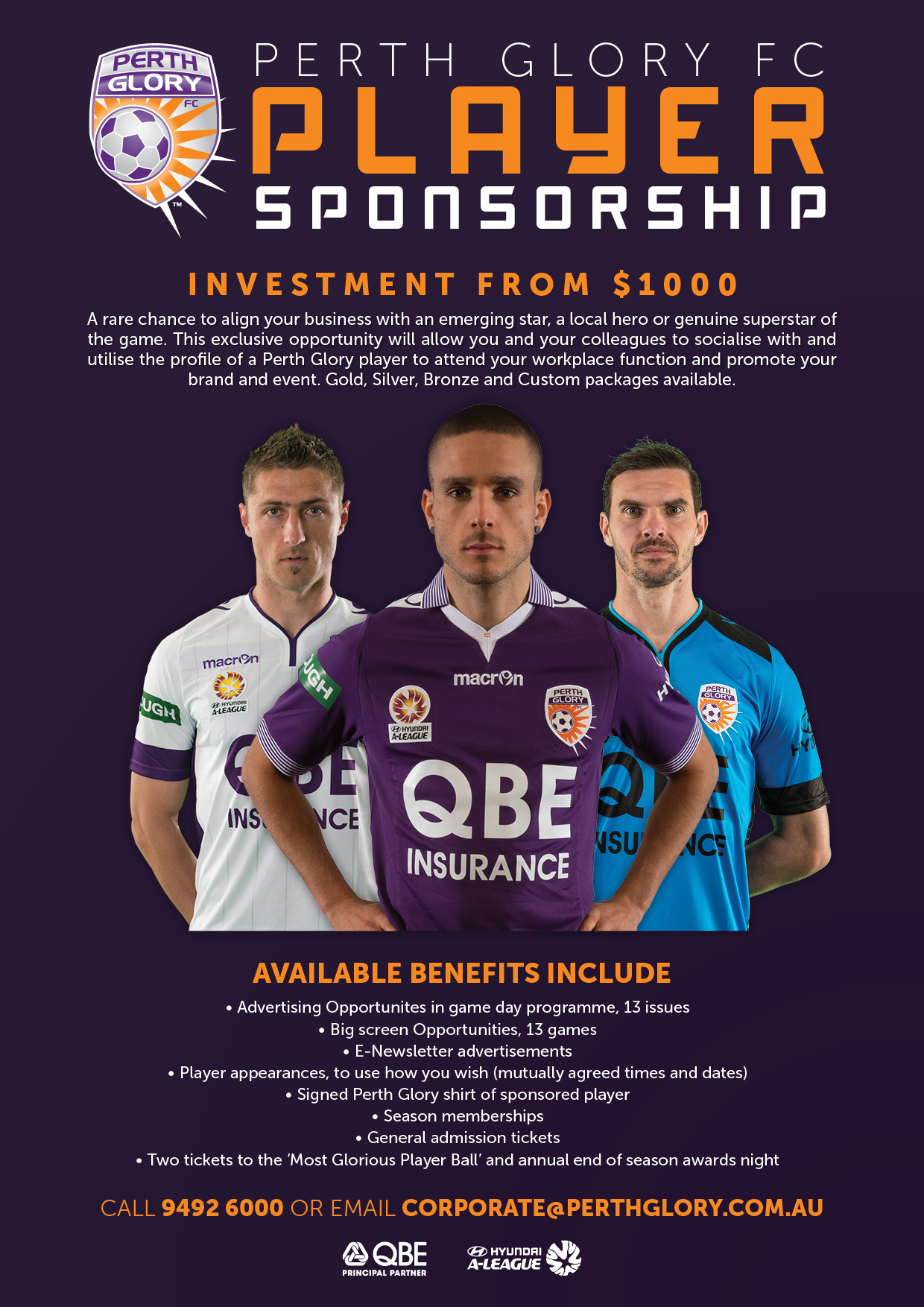 Player Sponsorship Packages | Perth Glory