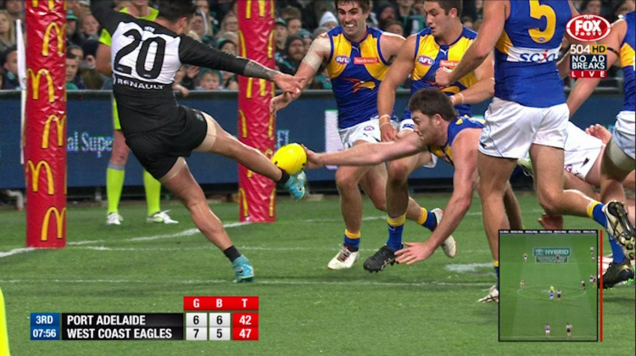 WATCH: Wingard awarded controversial goal after score review | AFL ...