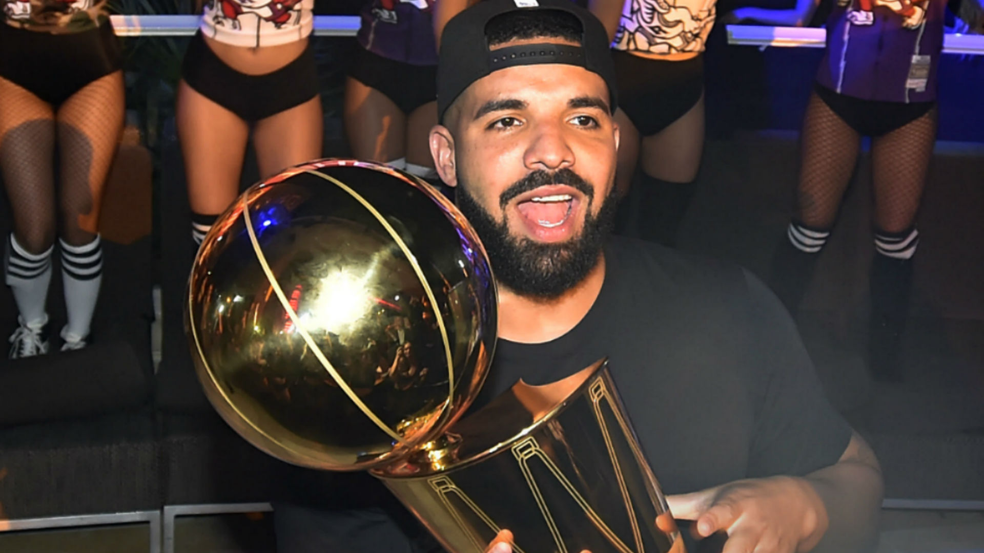 Drake brings out giant Larry O'Brien Trophy during concert | Sporting News
