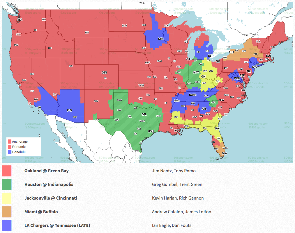Nfl Game Tv Schedule Map _ NFL Week 11 coverage map: TV schedule for ...